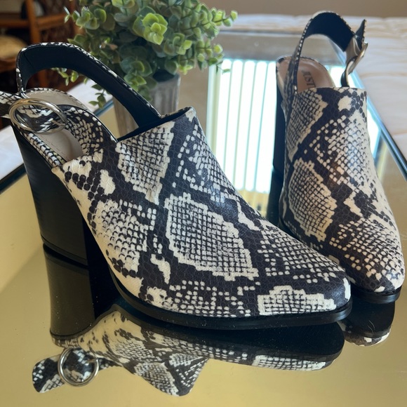 JustFab | Shoes | Snake Print Mules | Poshmark